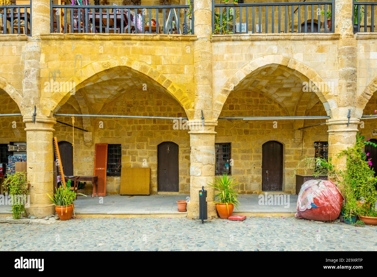 Arcade of Buyuk Han in Lefkosa, Cyprus Stock Photo - Alamy