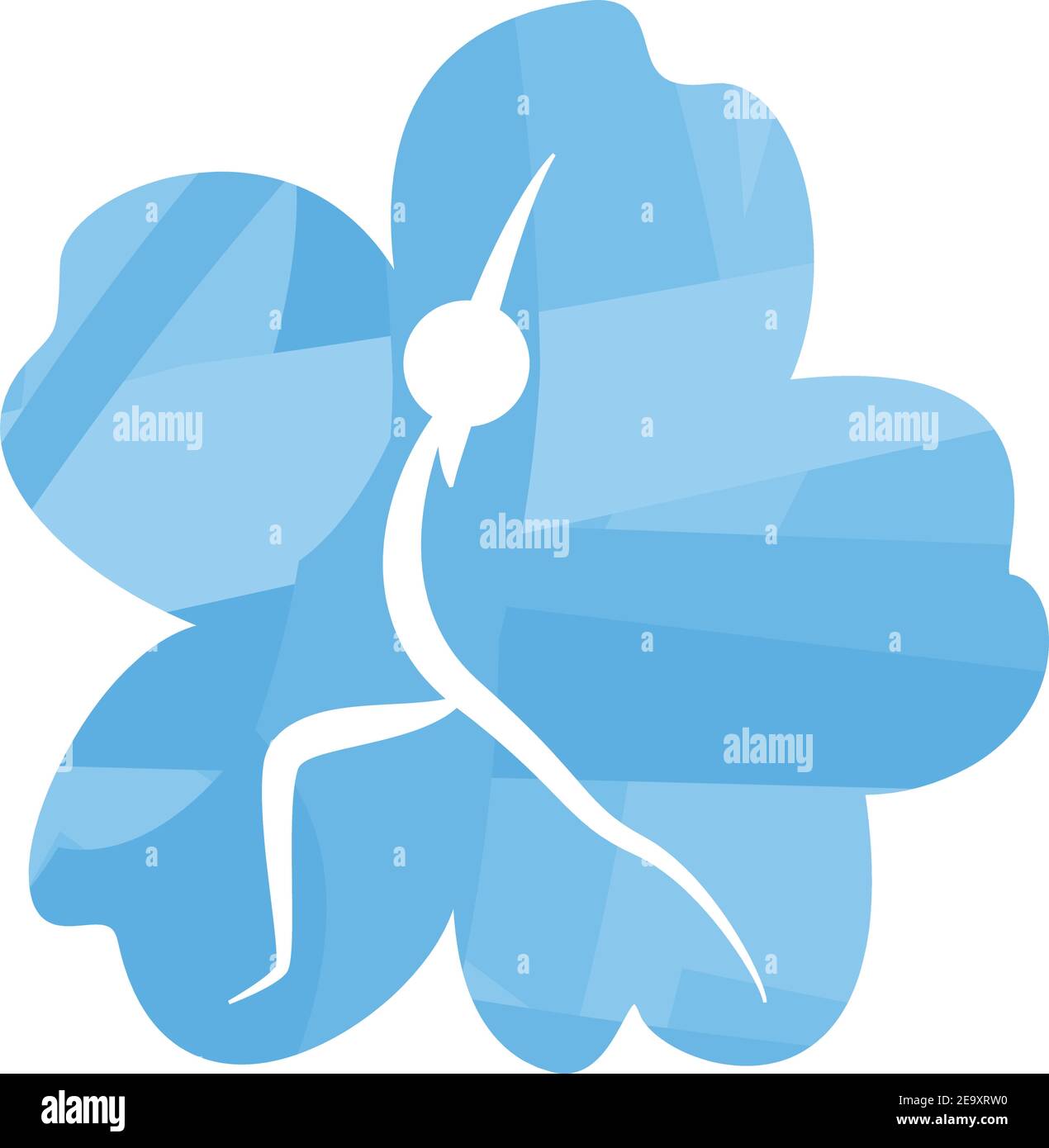 Yoga asanas simple blue flower icon of a set. Vector EPS 10 Stock ...