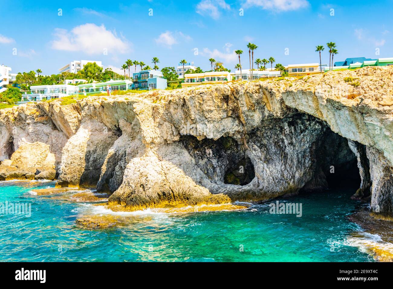 Sea caves at cap greco in the south-eastern cyprus Stock Photo - Alamy