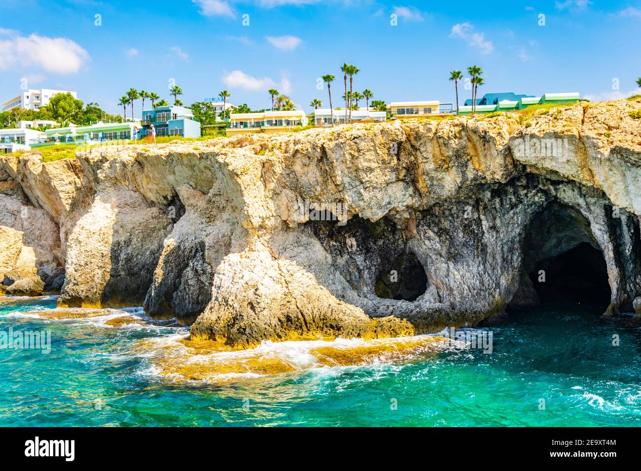 Sea caves at cap greco in the south-eastern cyprus Stock Photo - Alamy