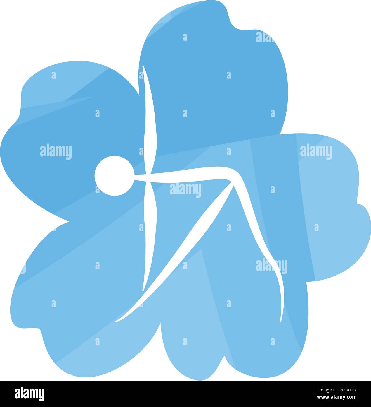 Yoga asanas simple blue flower icon of a set. Vector EPS 10 Stock ...