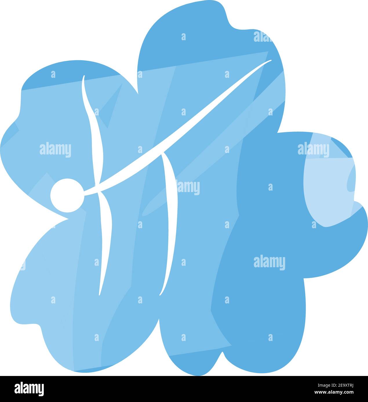 Yoga asanas simple blue flower icon of a set. Vector EPS 10 Stock ...