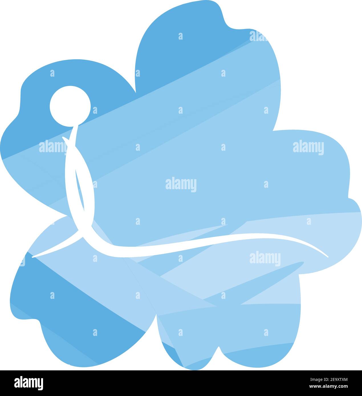 Yoga asanas simple blue flower icon of a set. Vector EPS 10 Stock ...