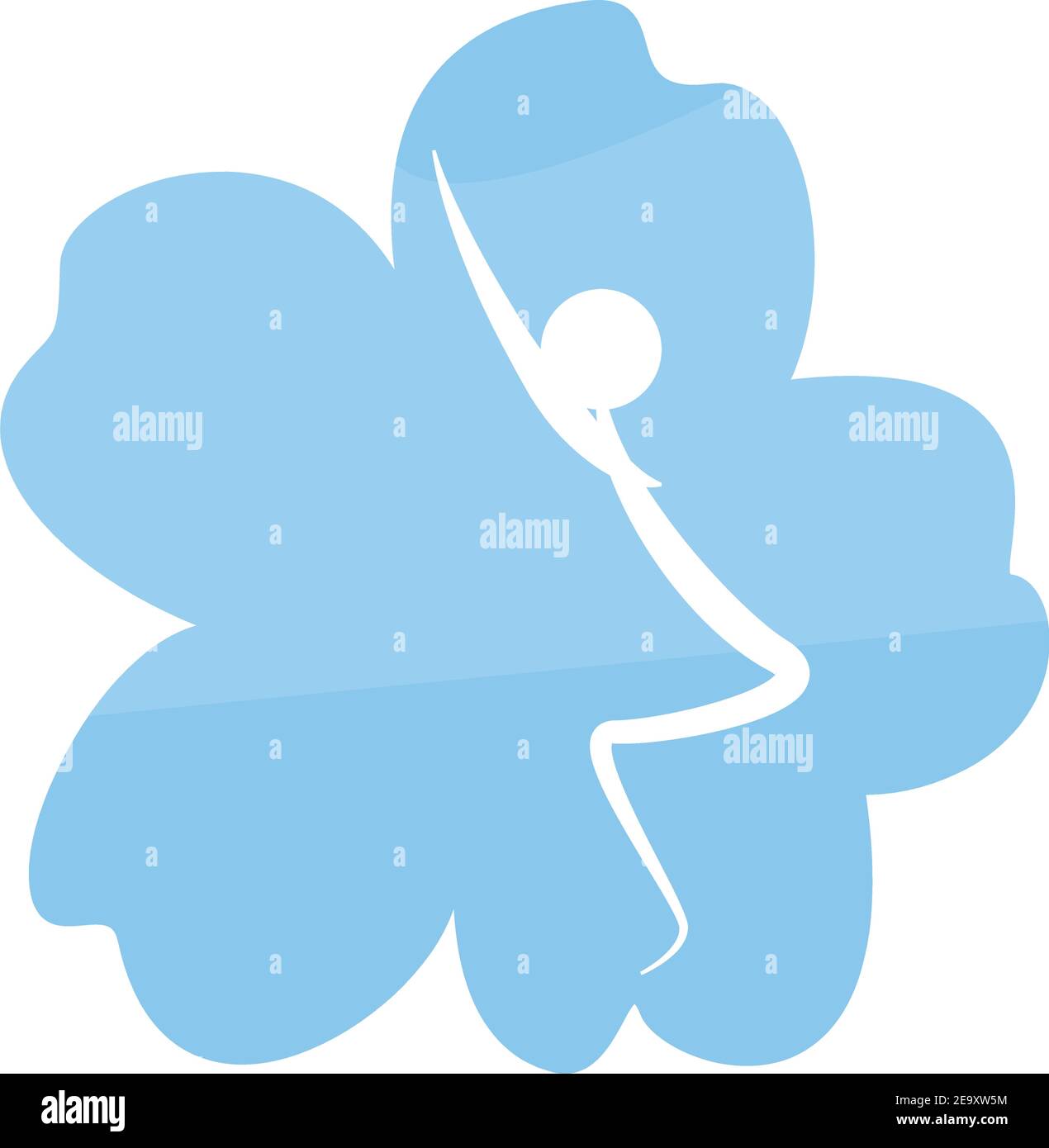 Yoga asanas simple blue flower icon of a set. Vector EPS 10 Stock ...