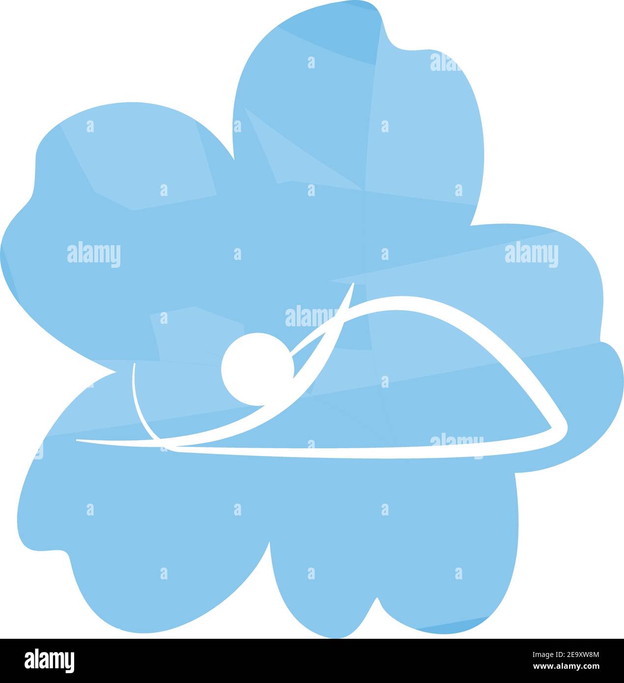 Yoga asanas simple blue flower icon of a set. Vector EPS 10 Stock ...