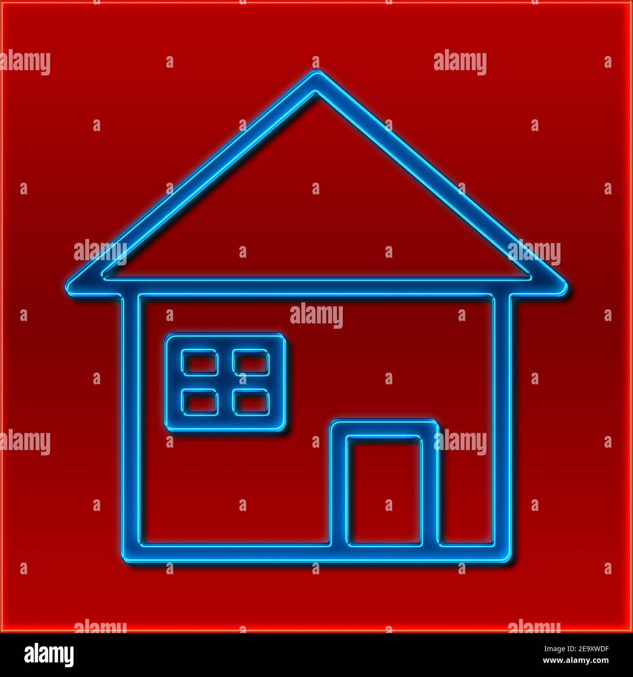 Detailed view of a house in the design of a neon sign Stock Photo - Alamy