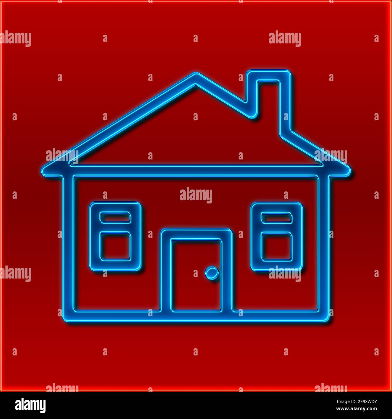Detailed view of a house in the design of a neon sign Stock Photo - Alamy