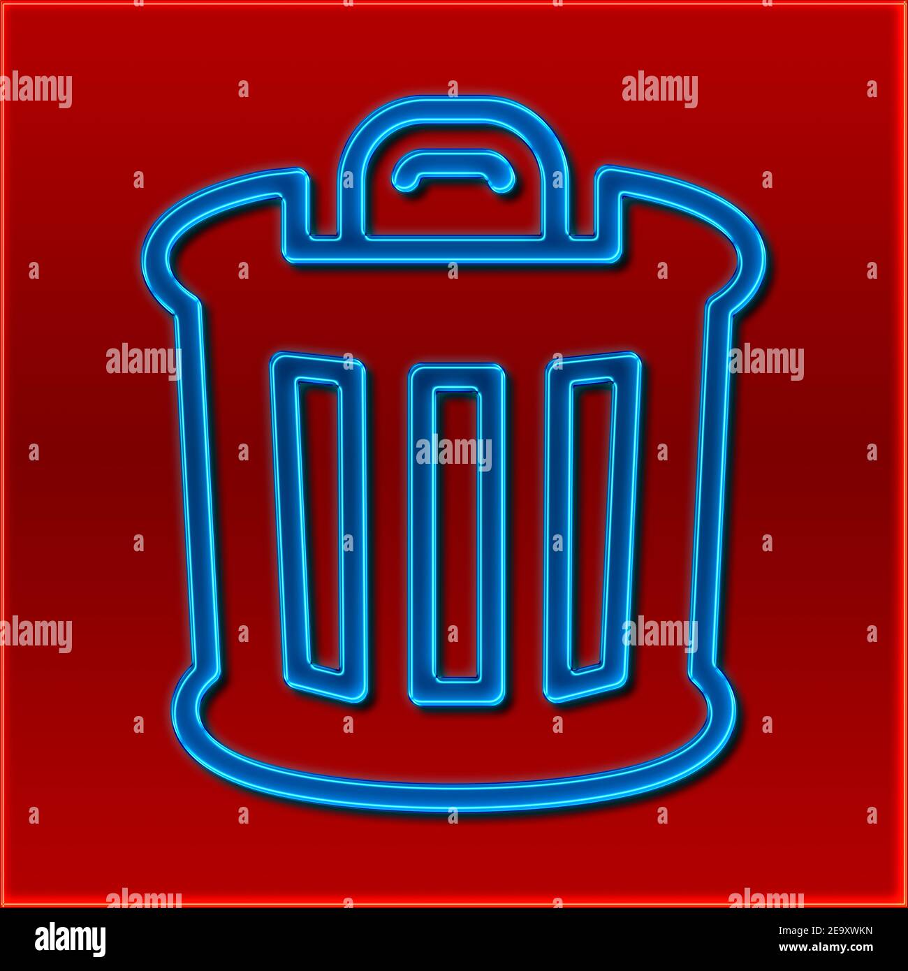 Detailed view of a dustbin in the design of a neon sign Stock Photo - Alamy