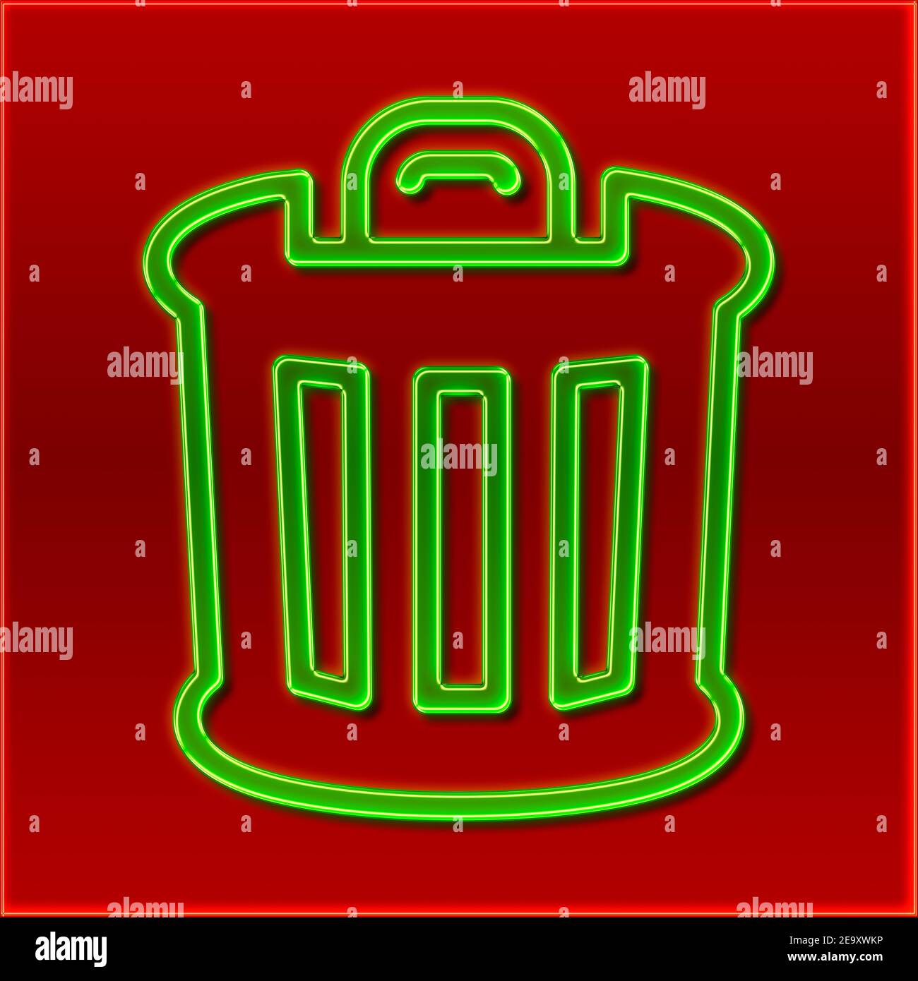 Detailed view of a dustbin in the design of a neon sign Stock Photo - Alamy