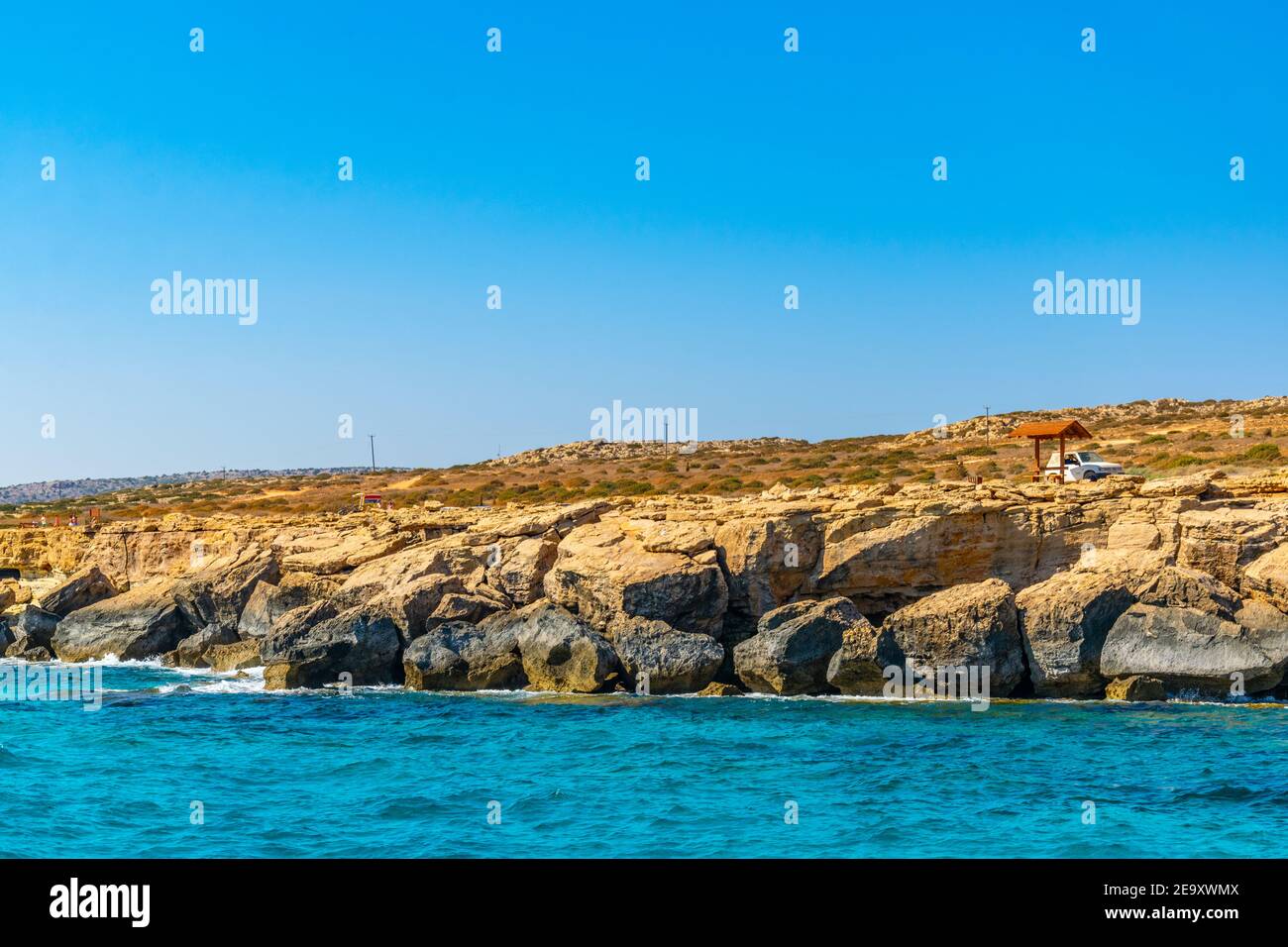 Sea caves at cape greco in the south-eastern cyprus Stock Photo - Alamy