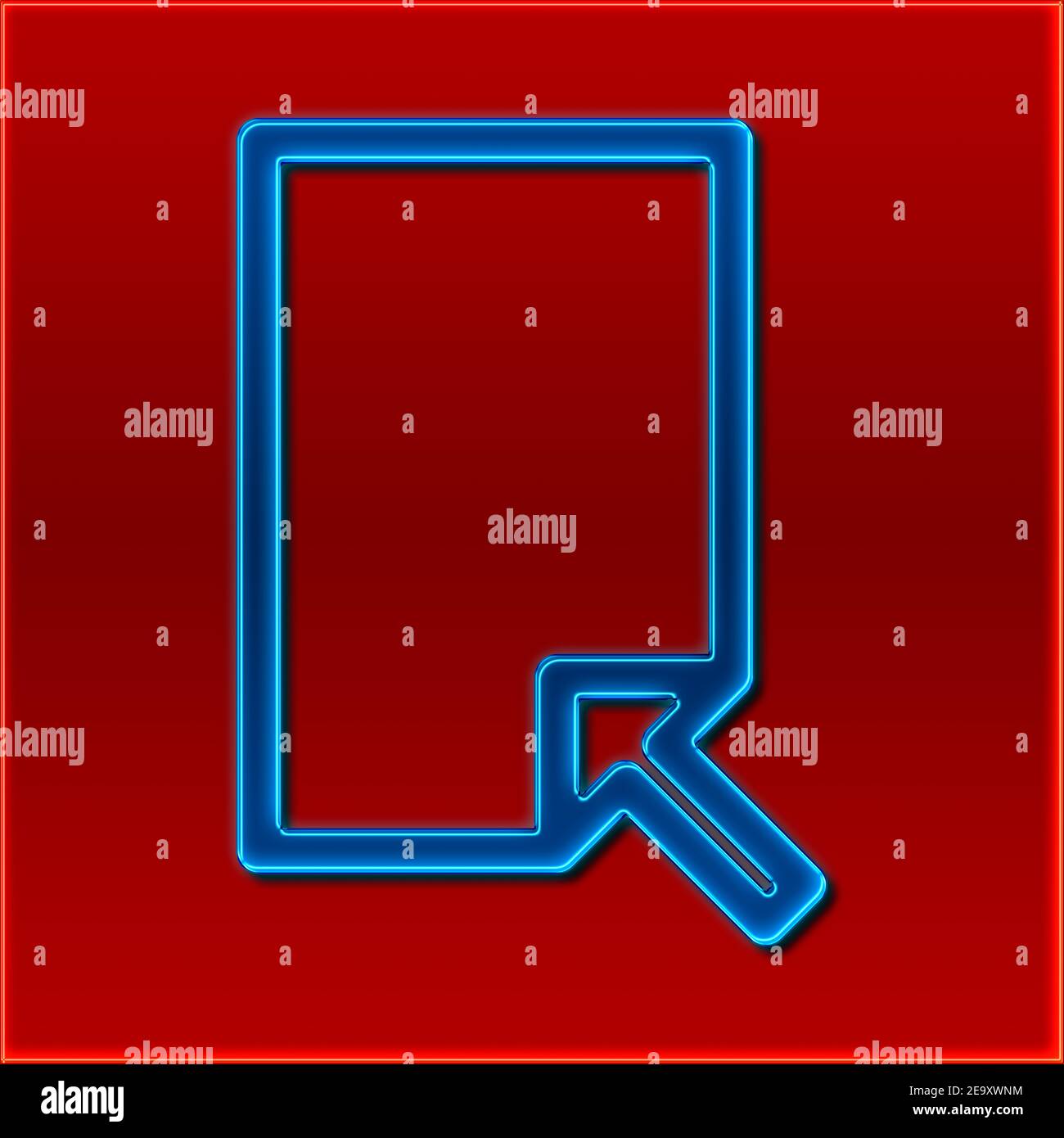 An arrow points from the bottom right into a document, design of a neon ...