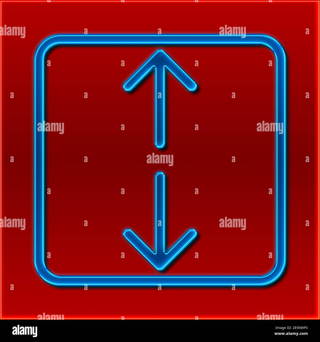 Two arrows in the directions upwards and downwards in the design of a ...