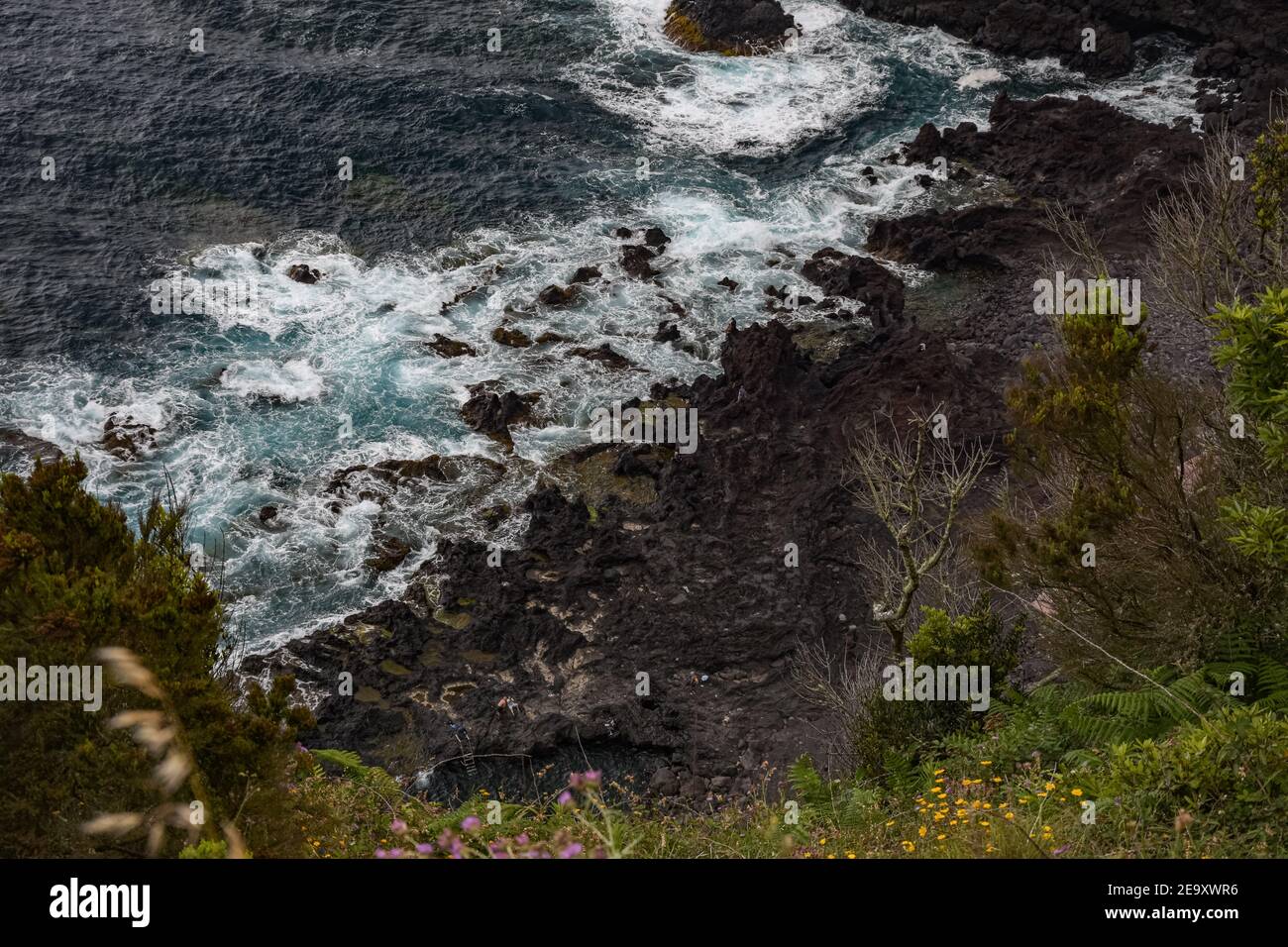 Volcanic rocks on the Atlantic coast in the Azores Stock Photo - Alamy