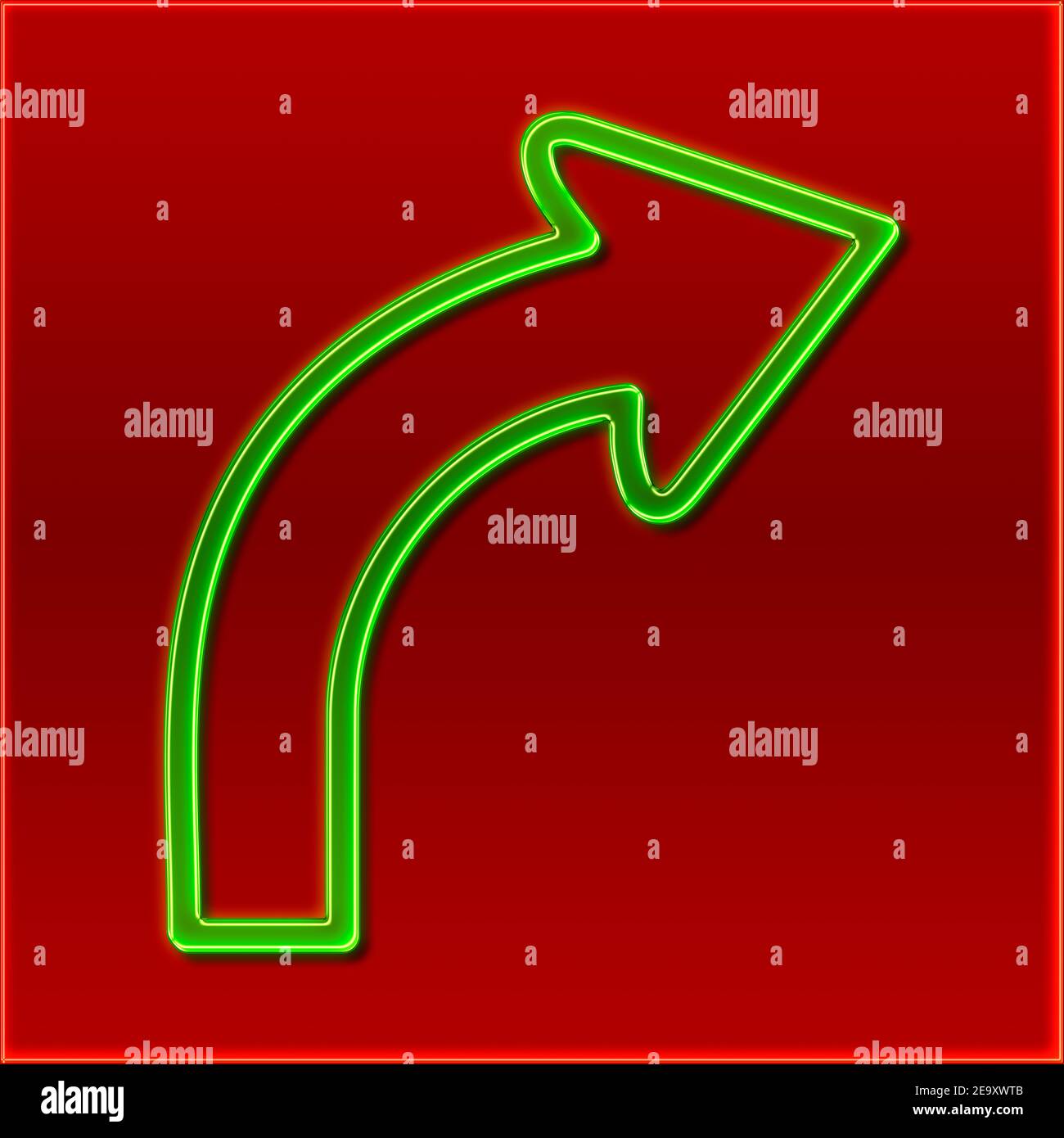 Green neon symbol right arrow hi-res stock photography and images - Alamy