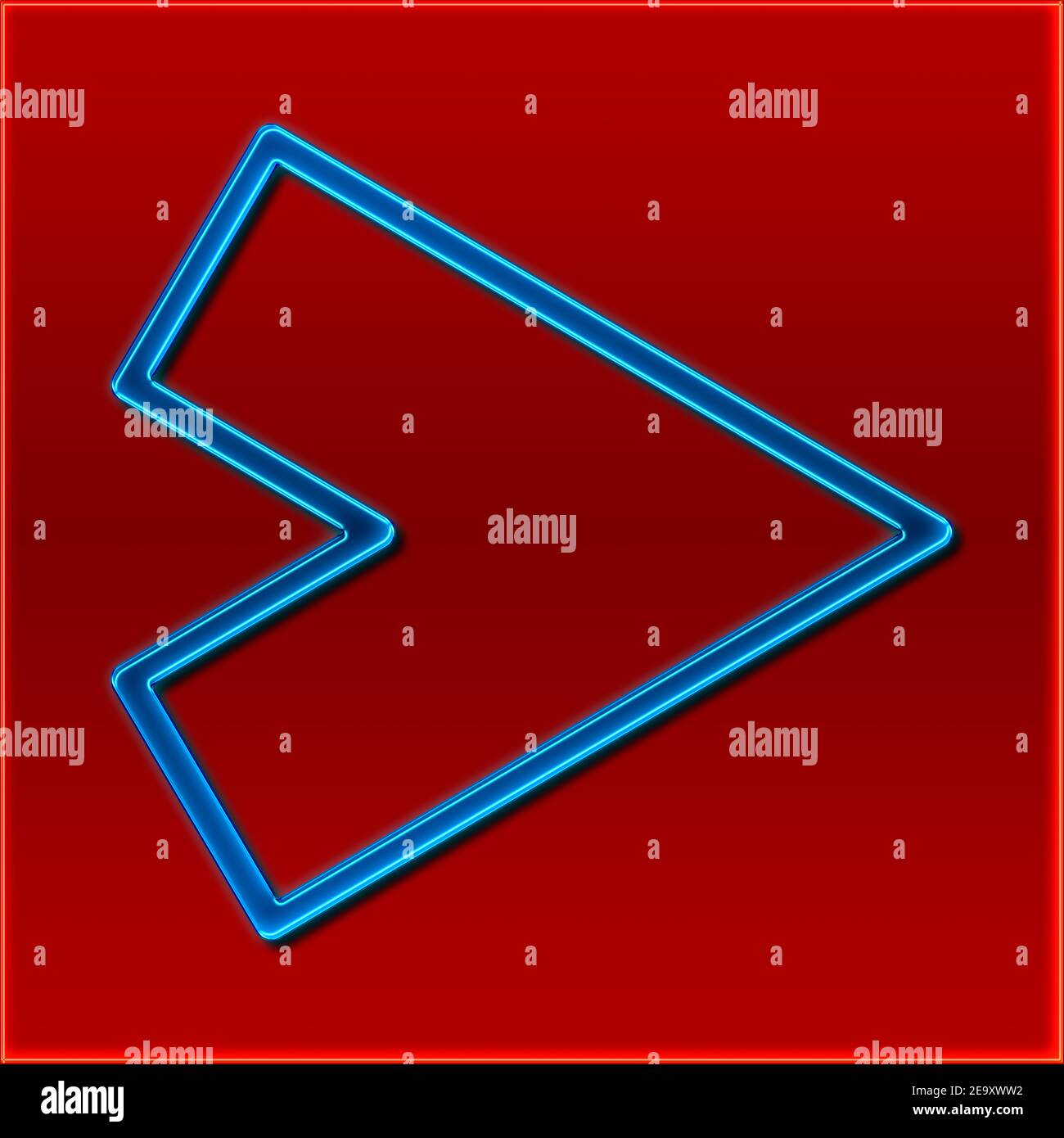 Detailed view of an arrow pointing right in the design of a neon sign ...