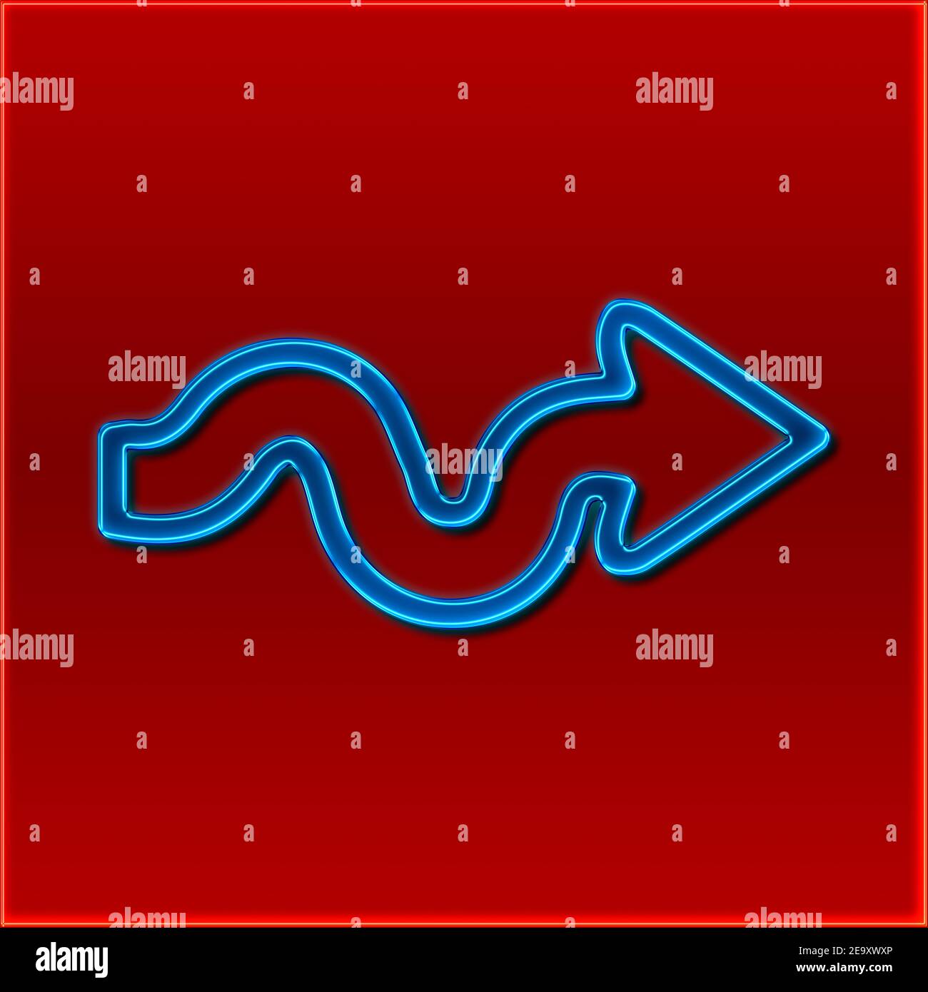 Detailed view of an arrow with wave in the direction of the right in ...