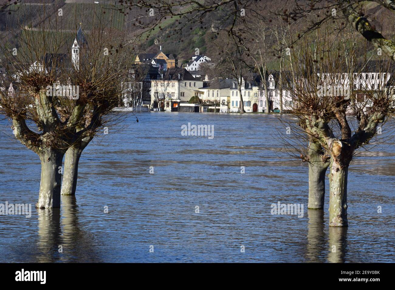 Rhine flood near Leutesdorf in 2021 Stock Photo - Alamy