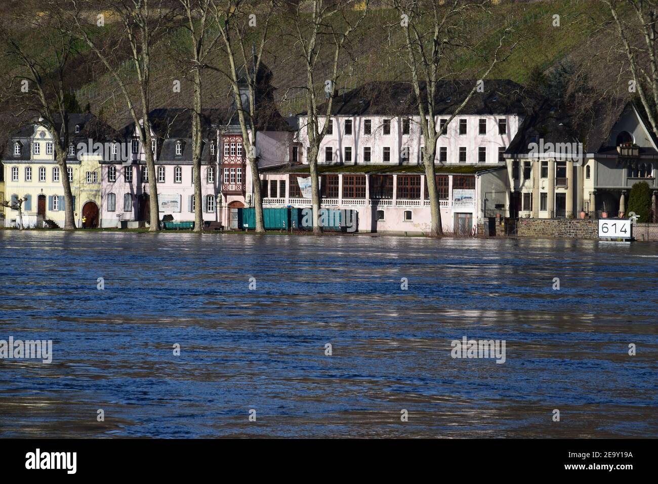 Rhine flood near Leutesdorf in 2021 Stock Photo - Alamy