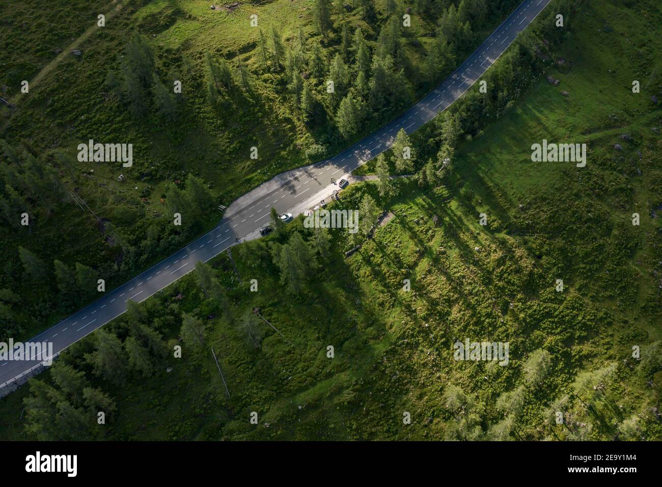 Aerial overhead shot of sun light pearcing through clouds on high ...