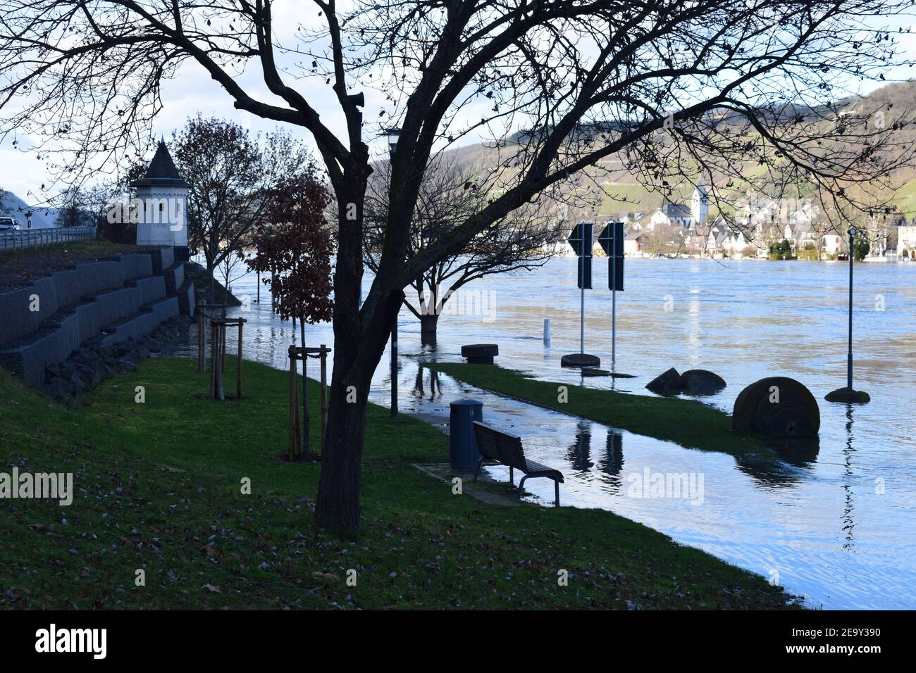 Rhine flood near Andernach in 2021 Stock Photo - Alamy