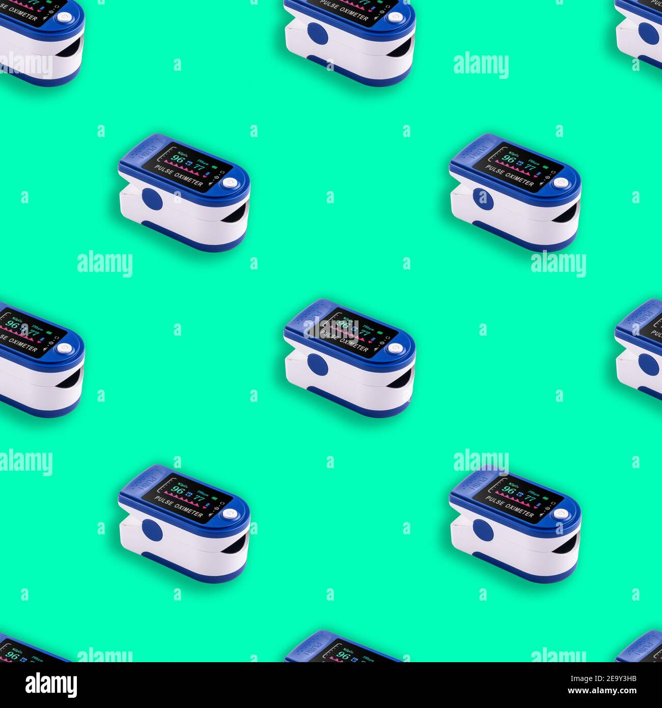 Pattern made of pulse oximeter device, healthcare monitoring concept ...