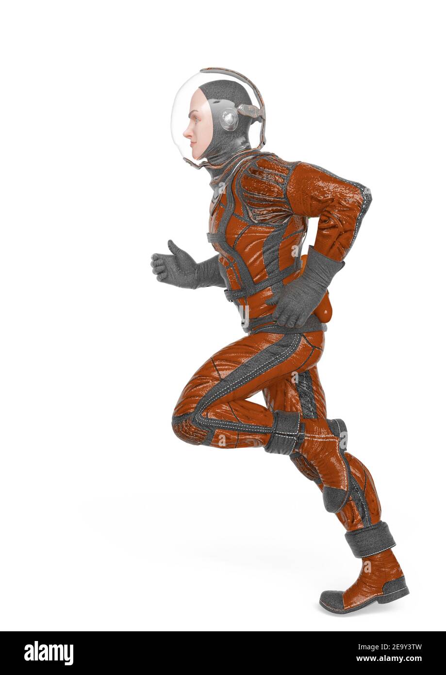retro space astronaut is running, 3d illustration Stock Photo - Alamy