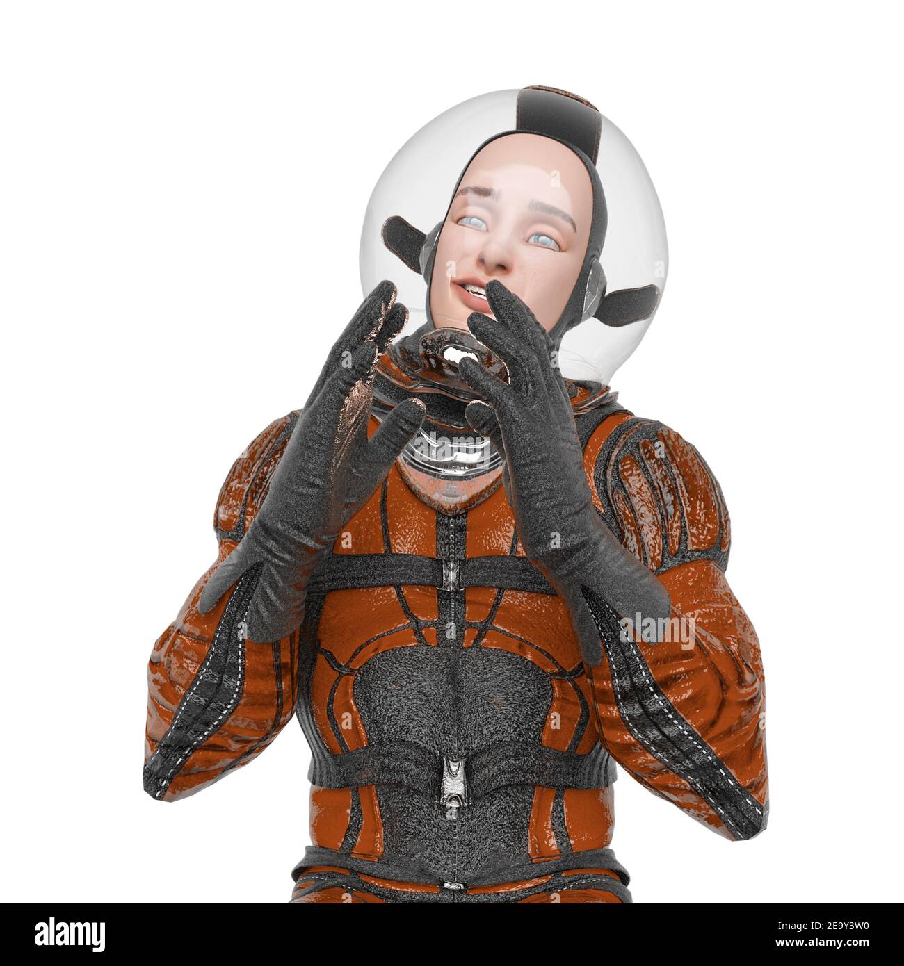 retro space astronaut is talking about aliens meme, 3d illustration ...