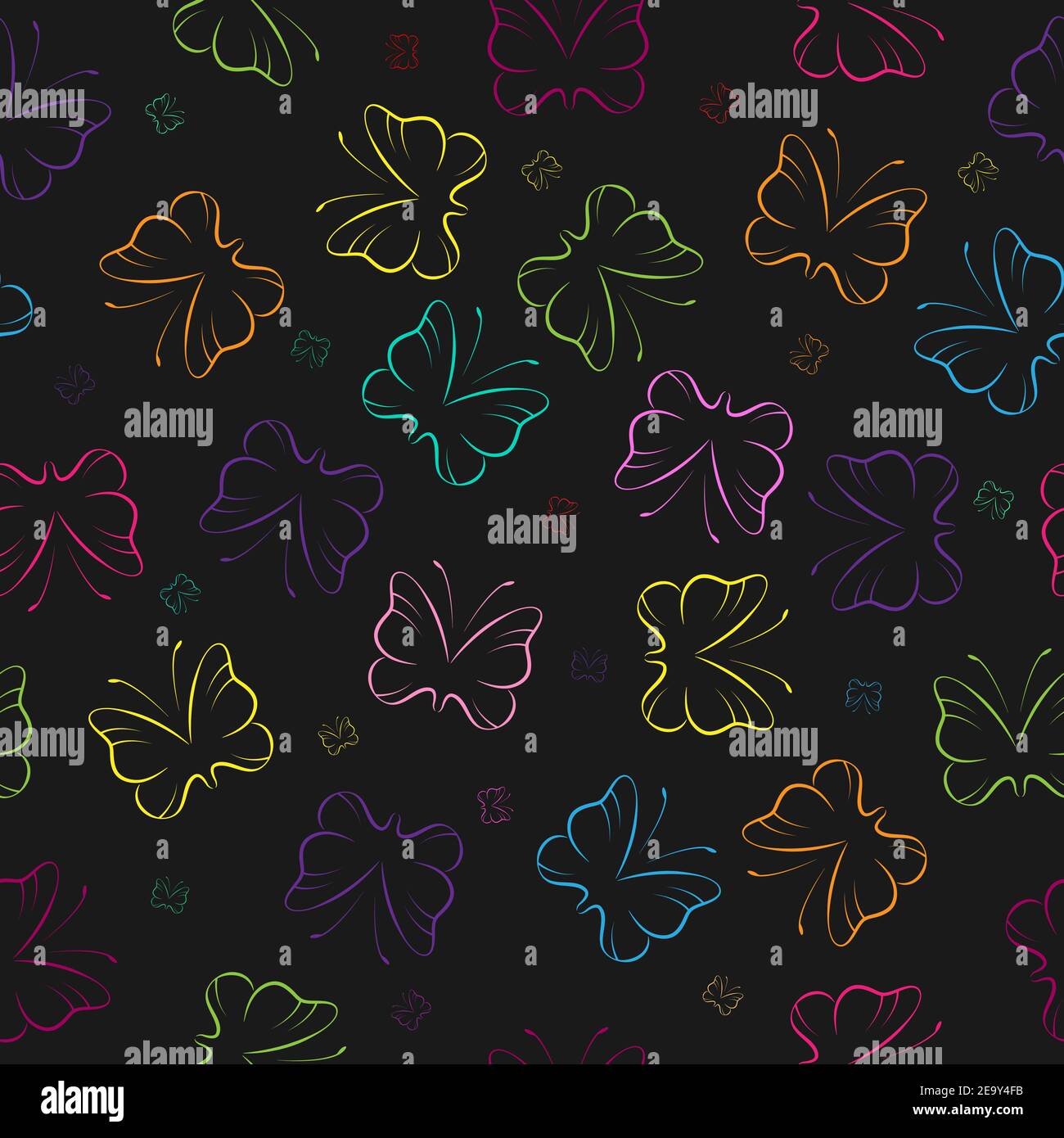 Seamless editable butterfly pattern for texture, textiles, and simple ...