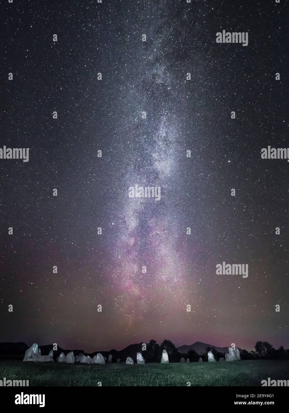 The milky Way photographed above Castlerigg stone circle, Cumbria, UK ...