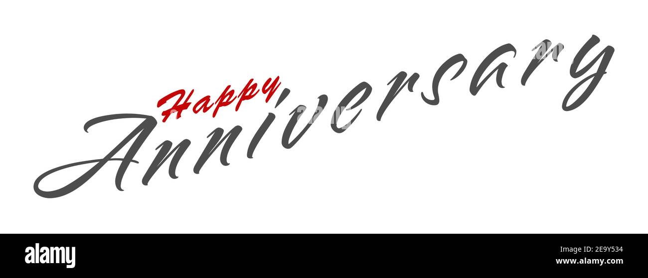 Calligraphy inscription Happy Anniversary for creative design. Flat ...