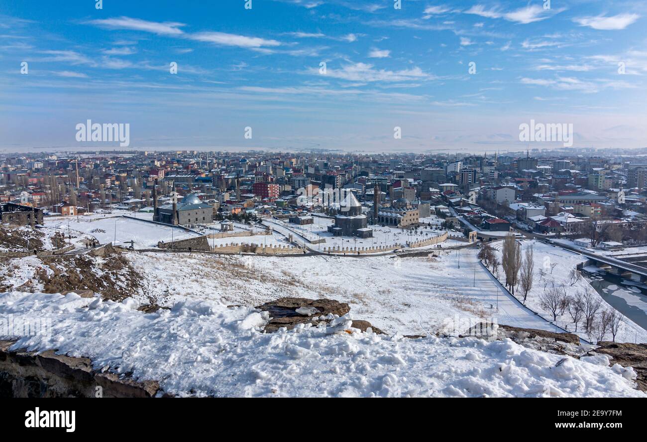 View of Kars city center from Kars castle Stock Photo - Alamy