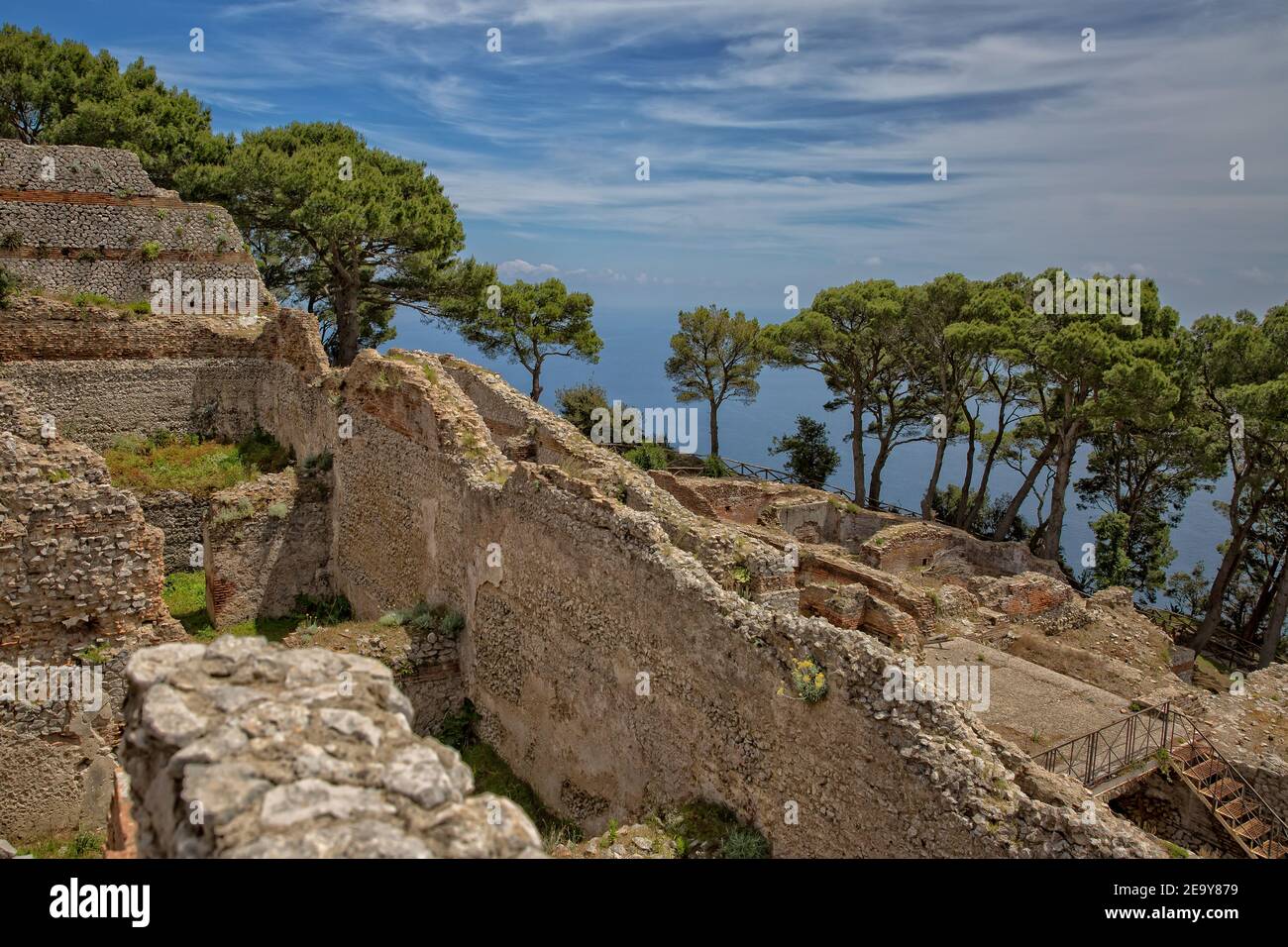 Ancient roman ruins of Villa Jovis built by emperor Tiberius is located ...
