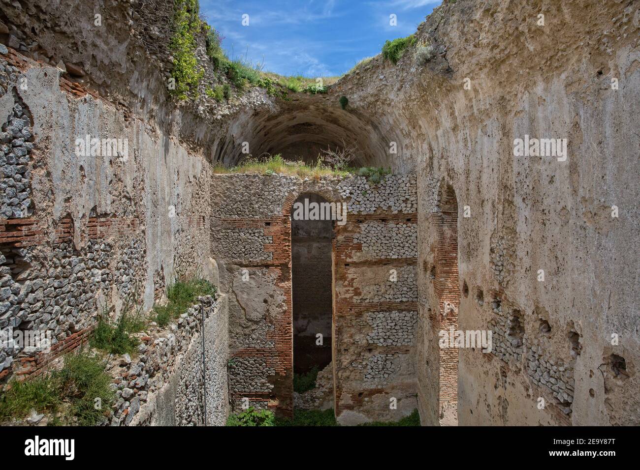 Ancient roman ruins of Villa Jovis built by emperor Tiberius is located ...