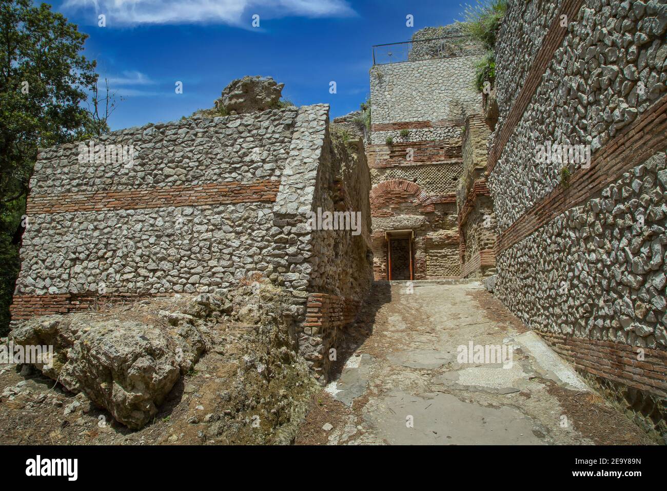 Ancient roman ruins of Villa Jovis built by emperor Tiberius is located ...
