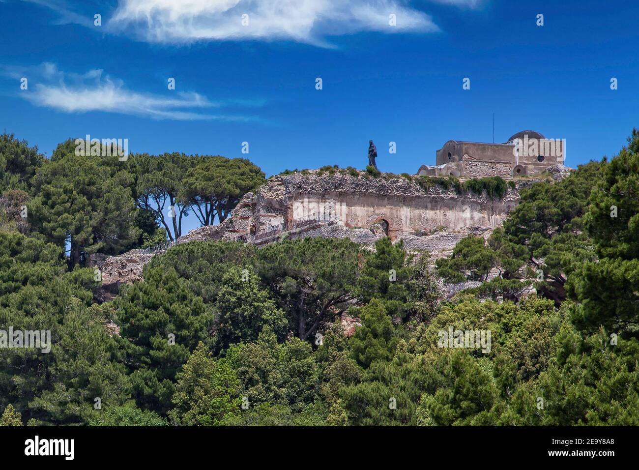 Ancient roman ruins of Villa Jovis built by emperor Tiberius is located ...