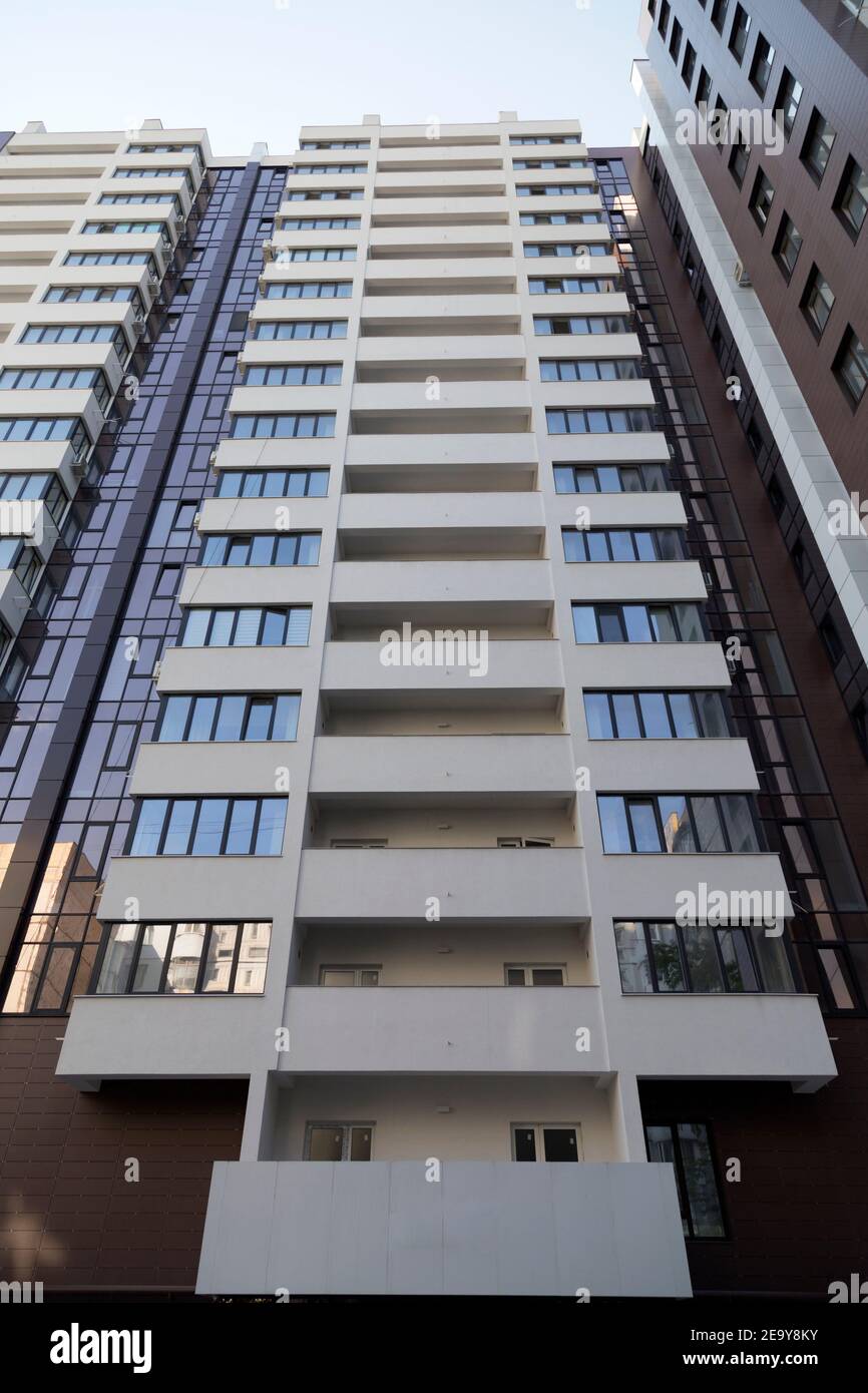 Modern facade of a multi storey building. Contemporary architecture of ...