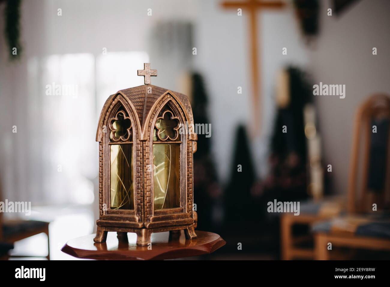 photo of a candle lantern in a funeral Stock Photo - Alamy