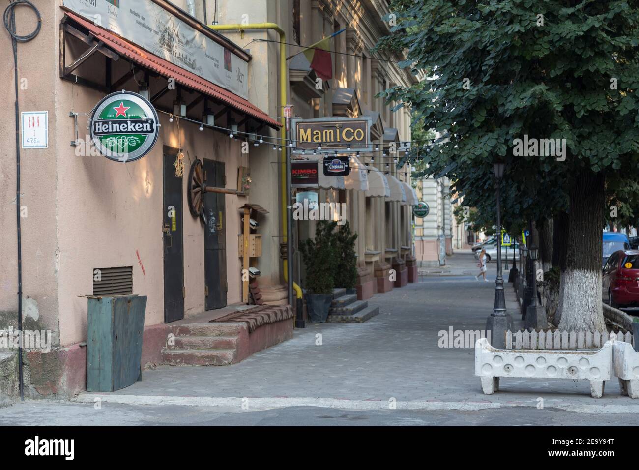 Beautiful streets in downtown Chisinau the capital of Moldova. There is ...