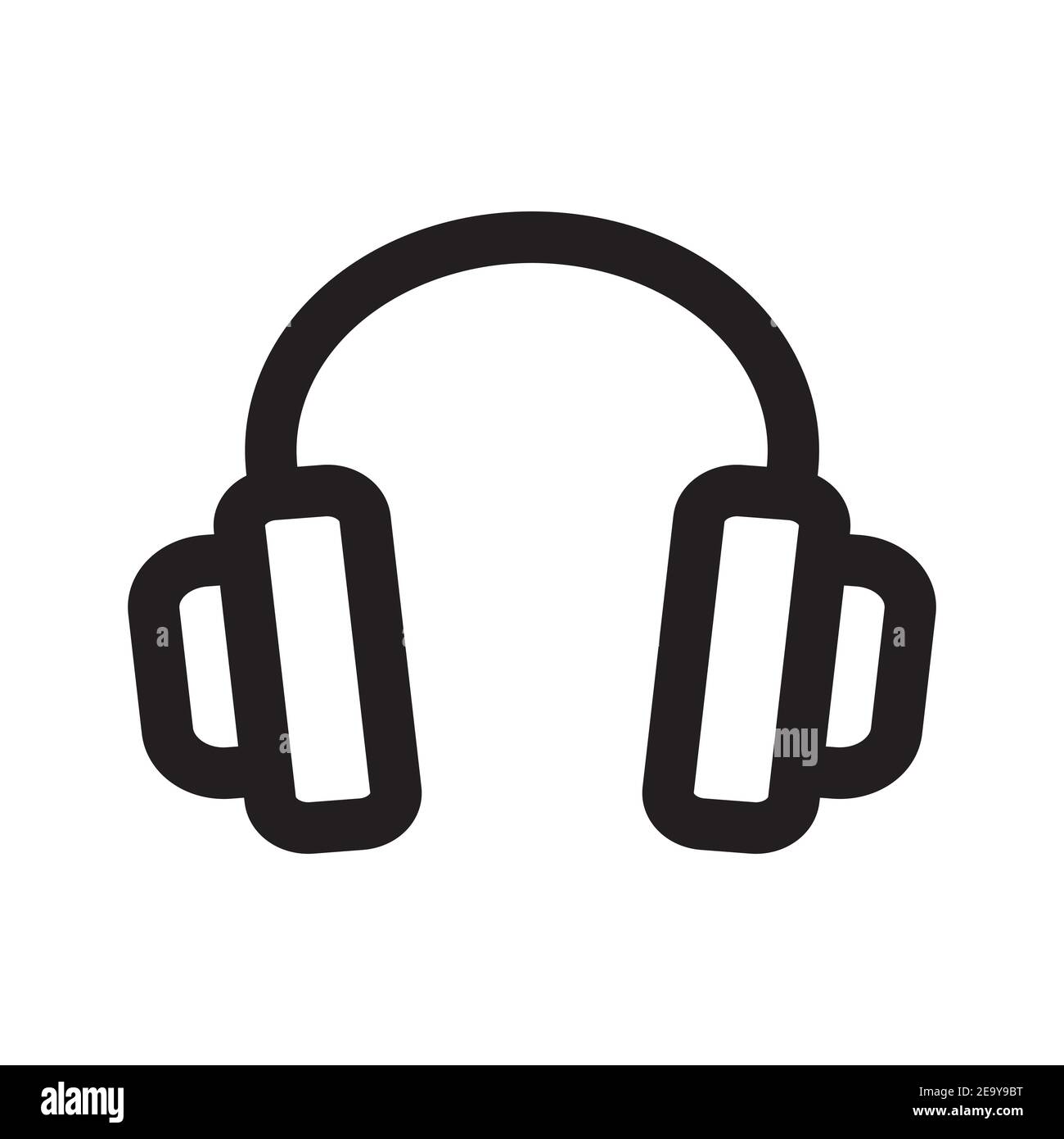 Headphones outline icon isolated on white background Stock Vector Image ...