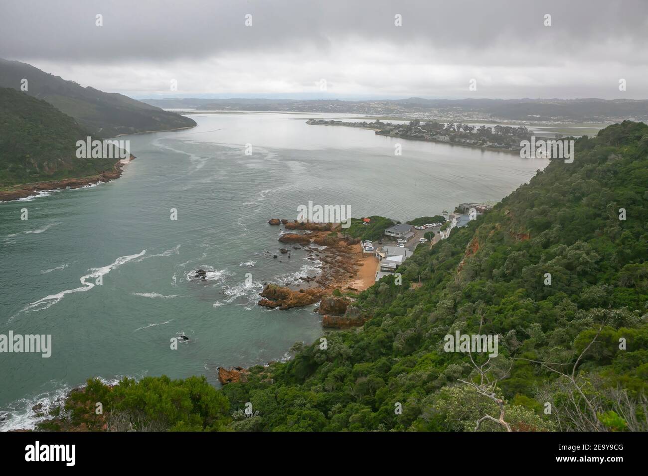 One of the beautiful towns in Garden Route; Knysna, South Africa Stock ...