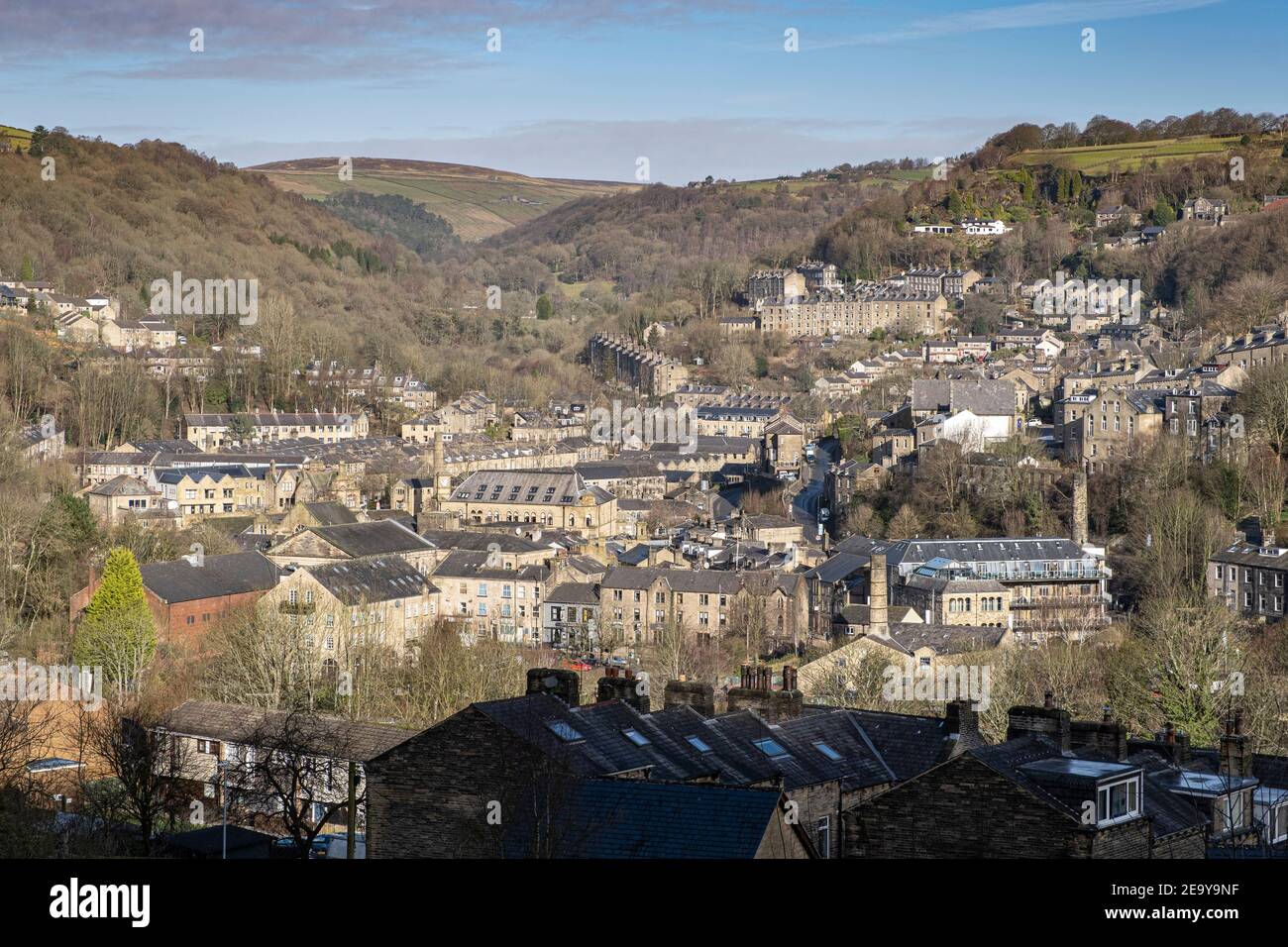 Aerial view hebden bridge hi-res stock photography and images - Alamy