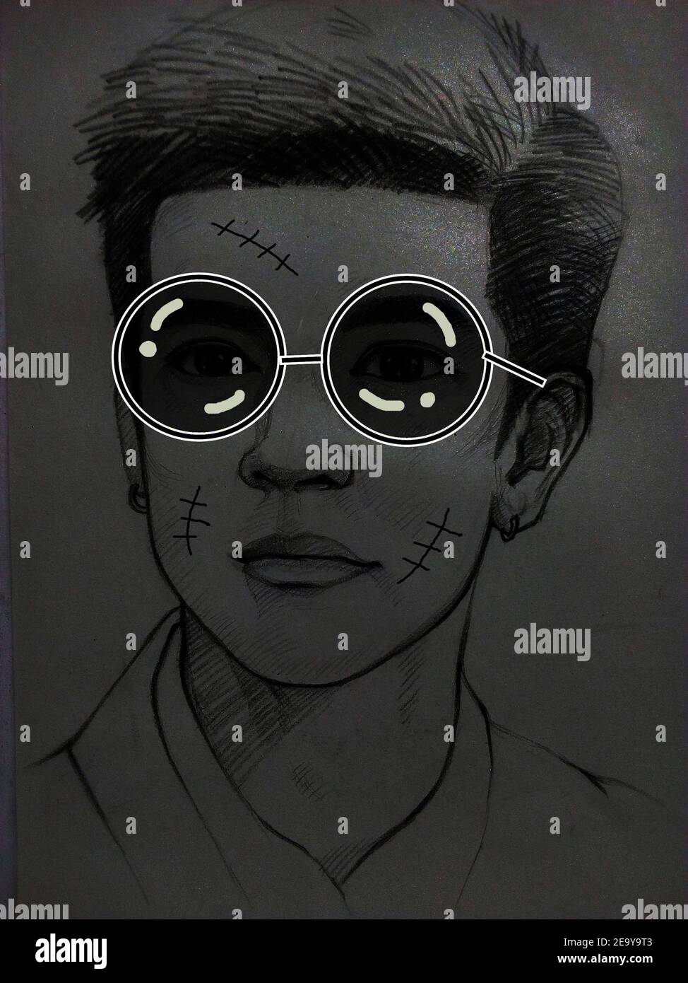 Art , drawing ,Hell ,Thailand , face man Stock Photo - Alamy