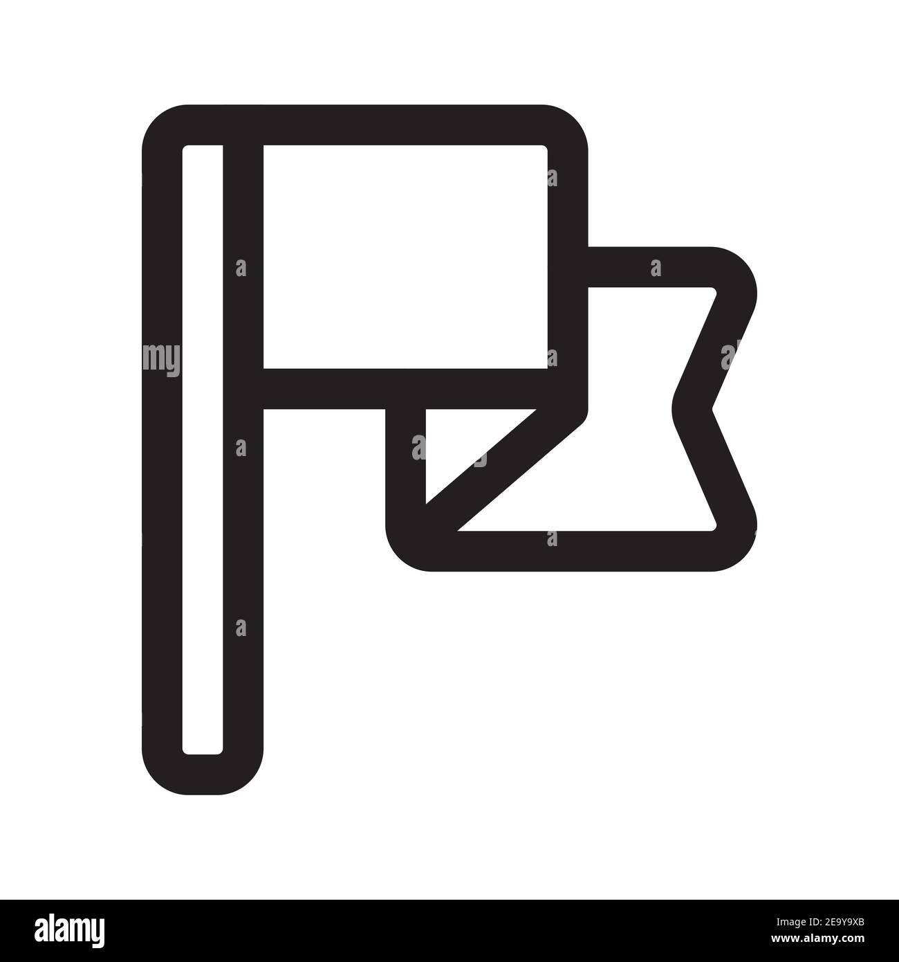 Waving flag outline icon isolated on white background Stock Vector ...