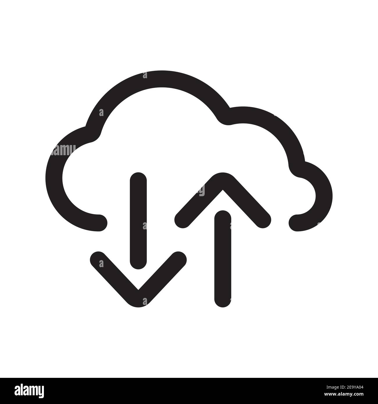 cloud data exchange outline icon isolated on white background Stock ...