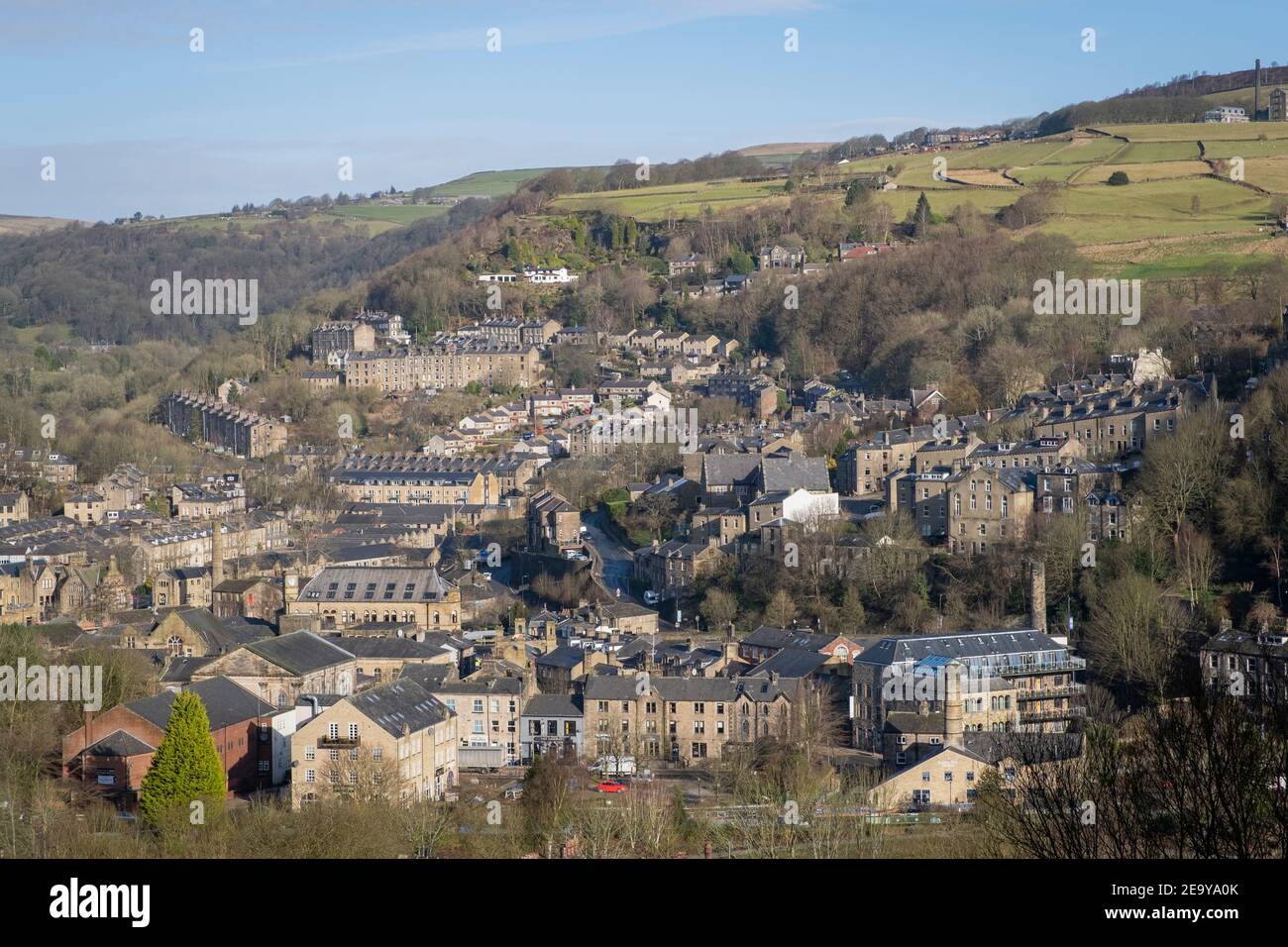 Aerial view hebden bridge hi-res stock photography and images - Alamy