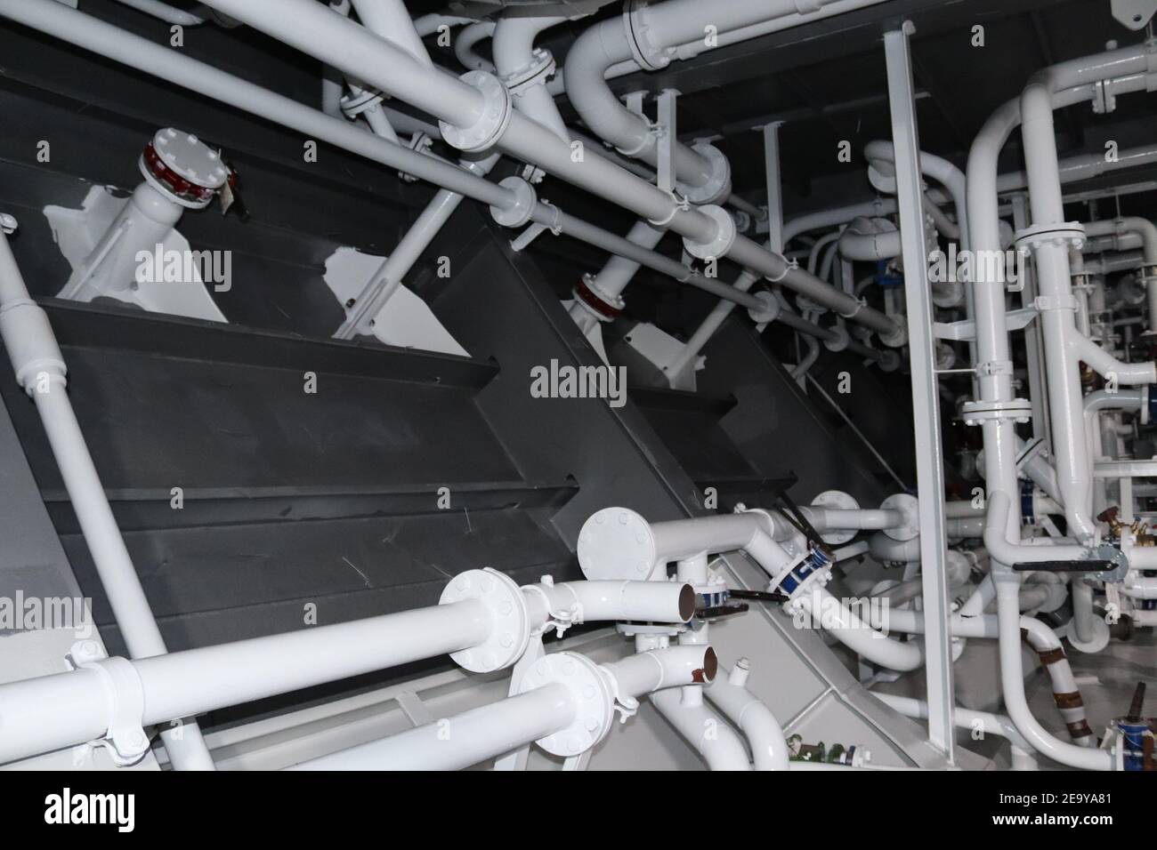 Shipbuilding piping works complex pipeline Stock Photo - Alamy