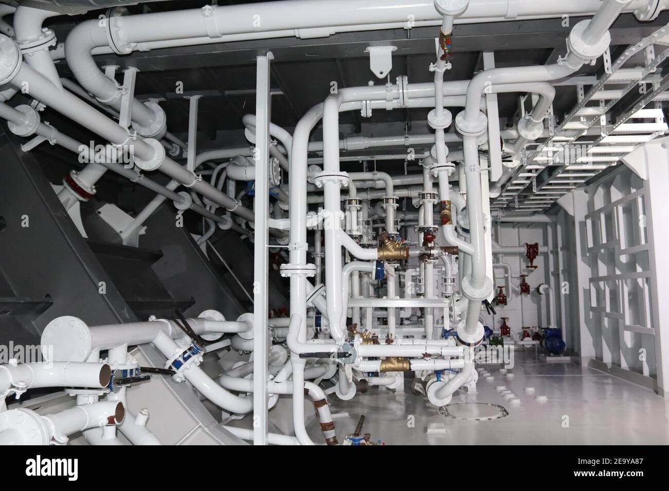 Shipbuilding piping works complex pipeline Stock Photo - Alamy