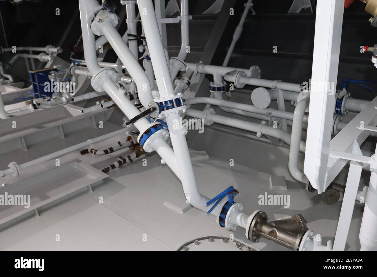 Shipbuilding piping works complex pipeline Stock Photo - Alamy