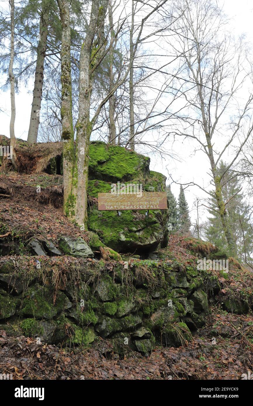 GERMANY, TODTNAUBERG - DECEMBER 18, 2019: A sign on a rock marks the ...