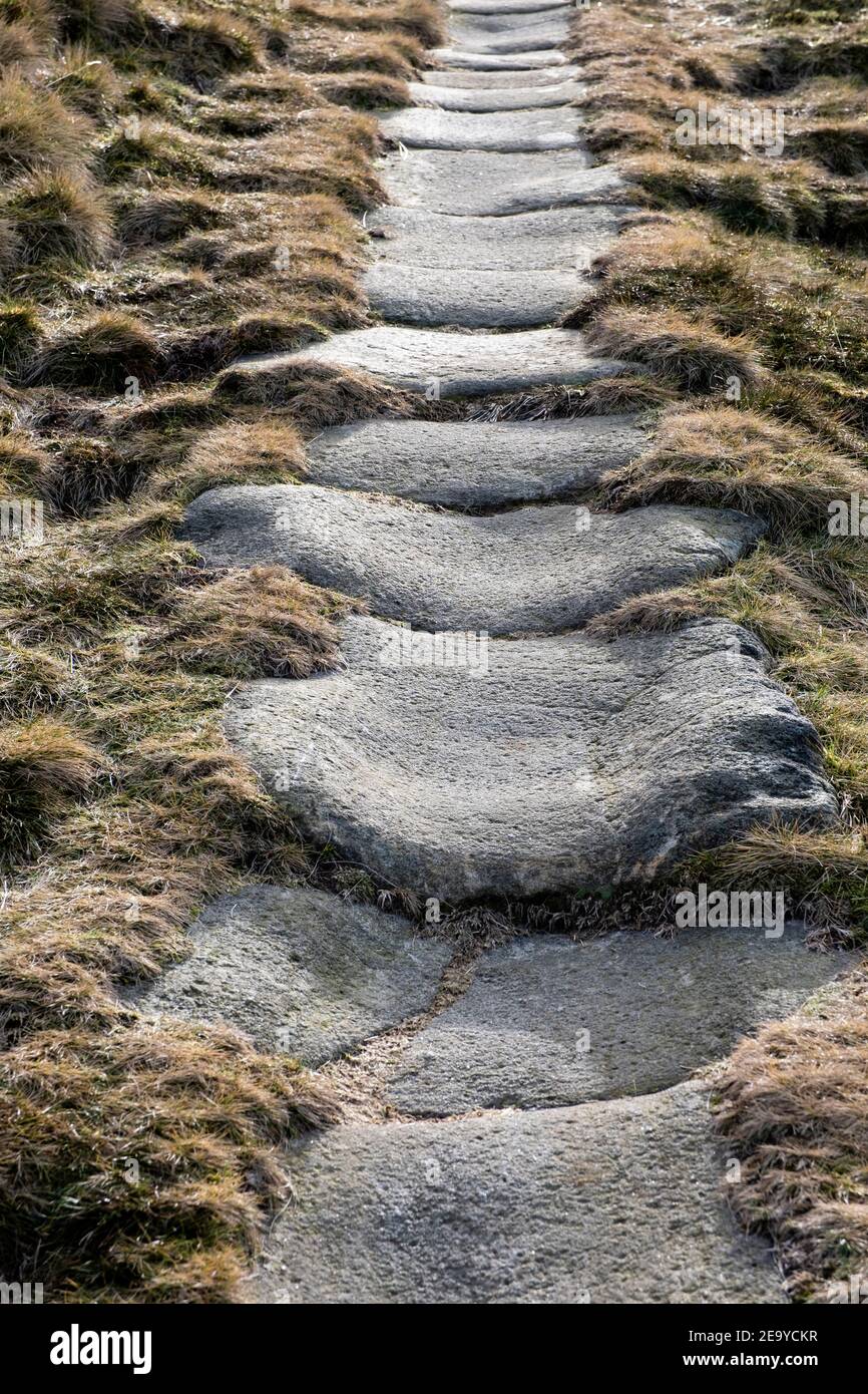 Packhorse Trail on The Calderdale way, above the Village of Lumbutts ...